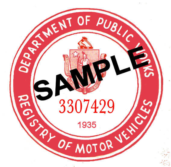 1935 Massachusetts Inspection Sticker : Bob Hoyts Classic Inspection ...