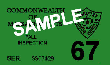 1967 Massachusetts FALL INSPECTION Sticker : Bob Hoyts Classic ...