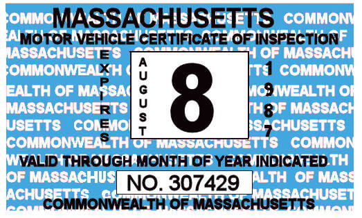 1988 Massacusetts inspection sticker : Bob Hoyts Classic Inspection ...