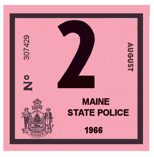 1966 Maine Inspection Sticker : Bob Hoyts Classic Inspection Stickers ...