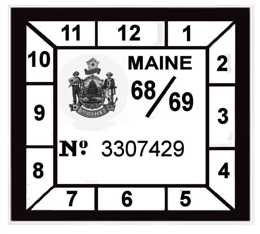 1968-69 Maine INSPECTION sticker : Bob Hoyts Classic Inspection ...