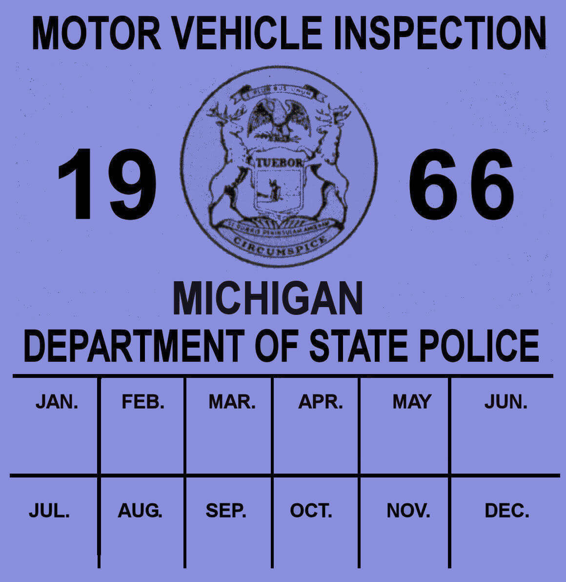 Michigan : Bob Hoyts Classic Inspection Stickers | Add a Final Touch to ...