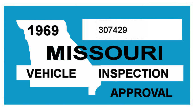 1969 Missouri INSPECTION Sticker : Bob Hoyts Classic Inspection ...