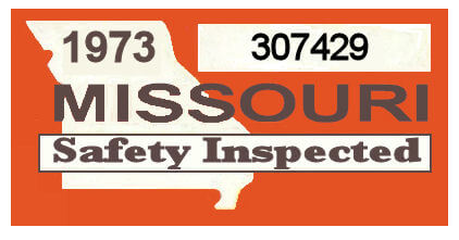 1973 Missouri Inspection Sticker : Bob Hoyts Classic Inspection ...
