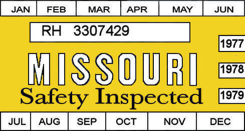 1977-79 Missouri inspection sticker : Bob Hoyts Classic Inspection ...