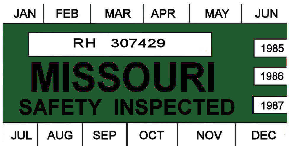 1985-1987 Missouri Inspection : Bob Hoyts Classic Inspection Stickers ...