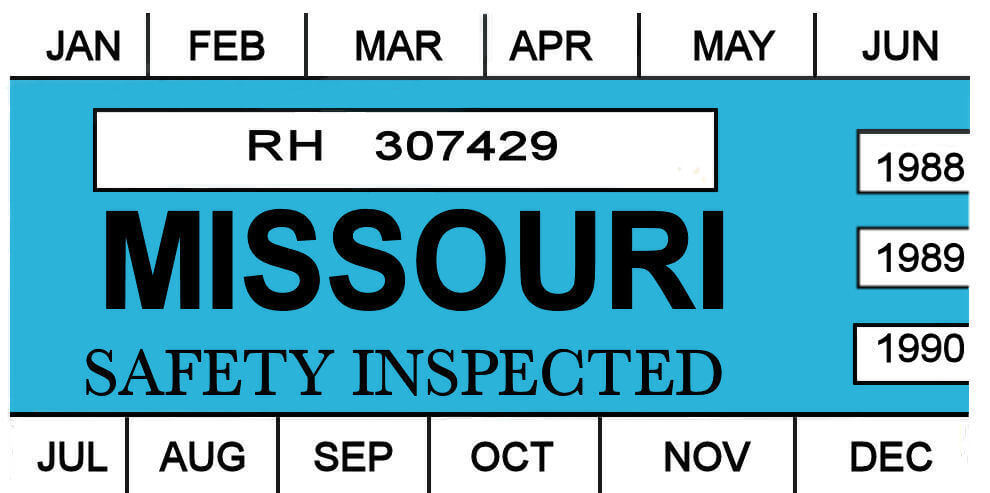 1988-90 Missouri inspection sticker : Bob Hoyts Classic Inspection ...