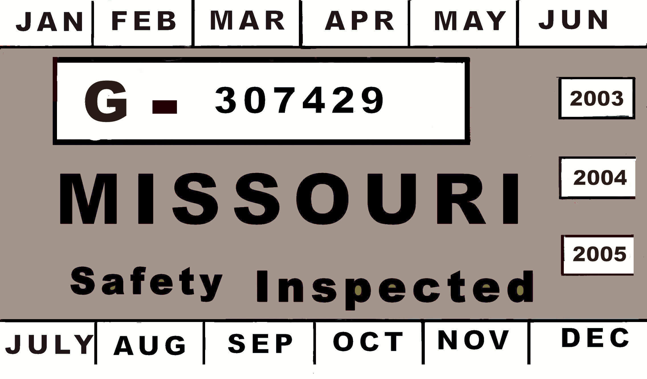 2003 - 2005 Missouri Inspection Sticker : Bob Hoyts Classic Inspection ...