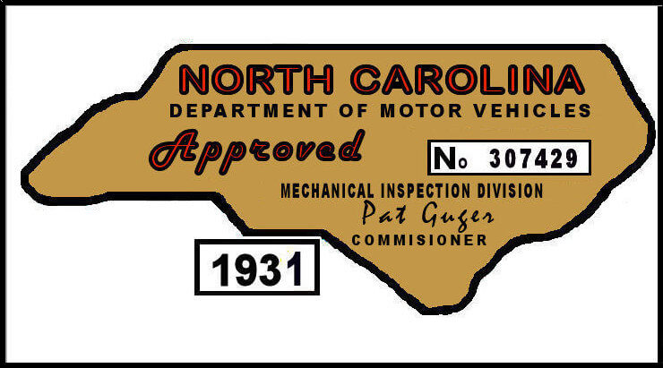 North Carolina : Bob Hoyts Classic Inspection Stickers | Add a Final ...