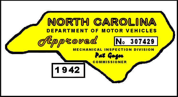 1942 NC Inspection Sticker : Bob Hoyts Classic Inspection Stickers ...