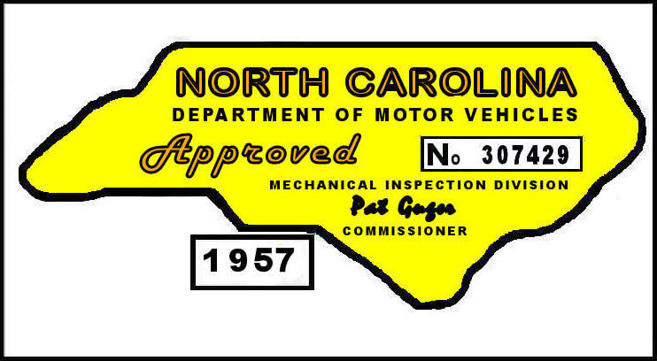 1957 NC Inspection Sticker (Estimate) : Bob Hoyts Classic Inspection ...