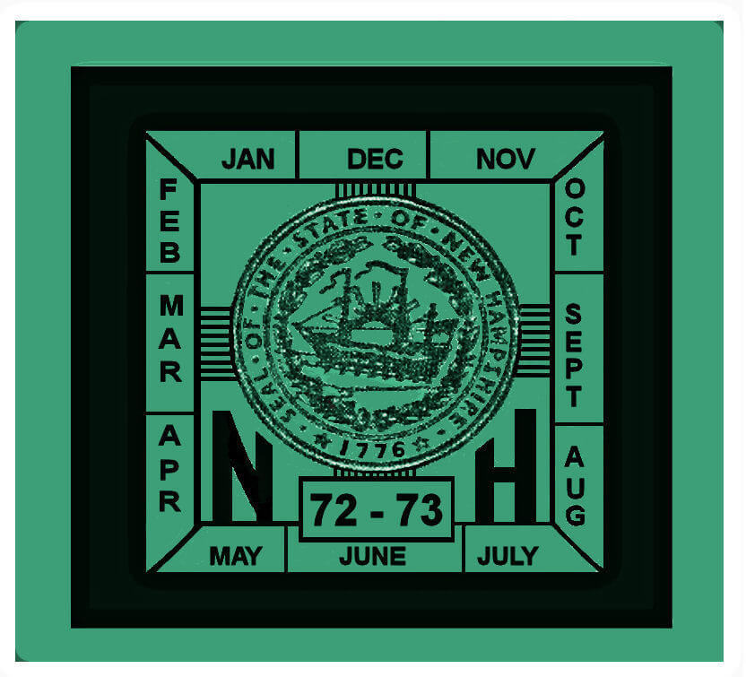 1972-73 New Hampshire Inspection Sticker : Bob Hoyts Classic Inspection ...