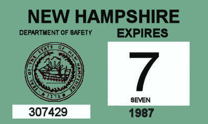 1986-87 New Hampshire inspection sticker MONSTER : Bob Hoyts Classic ...