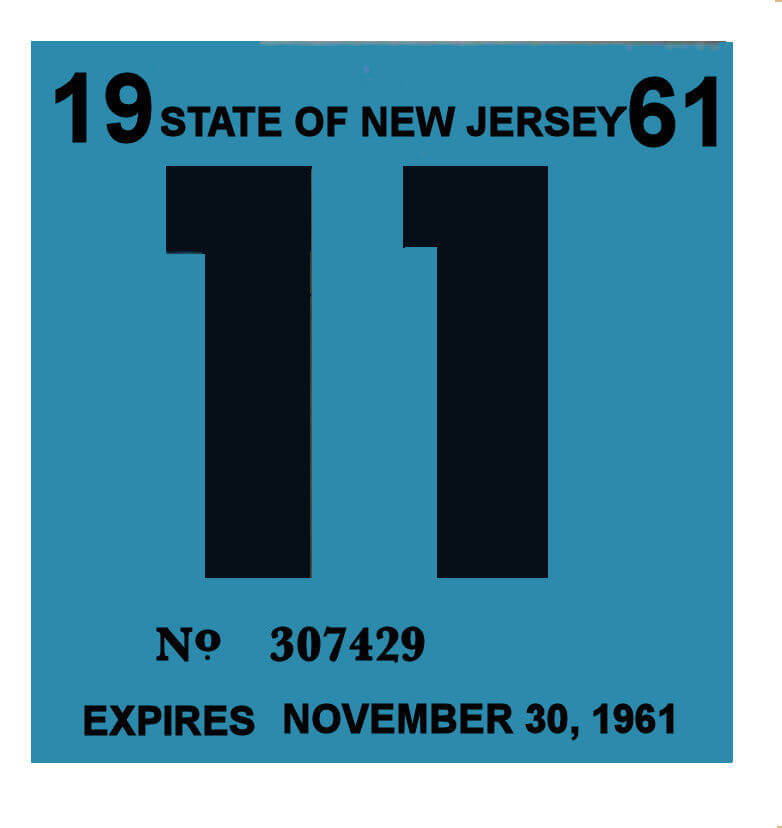 1961 New Jersey INSPECTION Sticker : Bob Hoyts Classic Inspection ...
