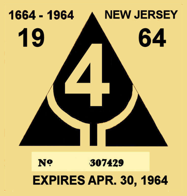 1964 New Jersey INSPECTION Sticker : Bob Hoyts Classic Inspection ...