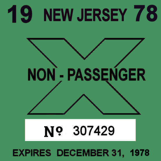 1978 New Jersey Commercial/truck inspection sticker : Bob Hoyts Classic ...