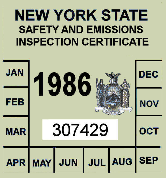 1969 New York INSPECTION Sticker : Bob Hoyts Classic Inspection ...