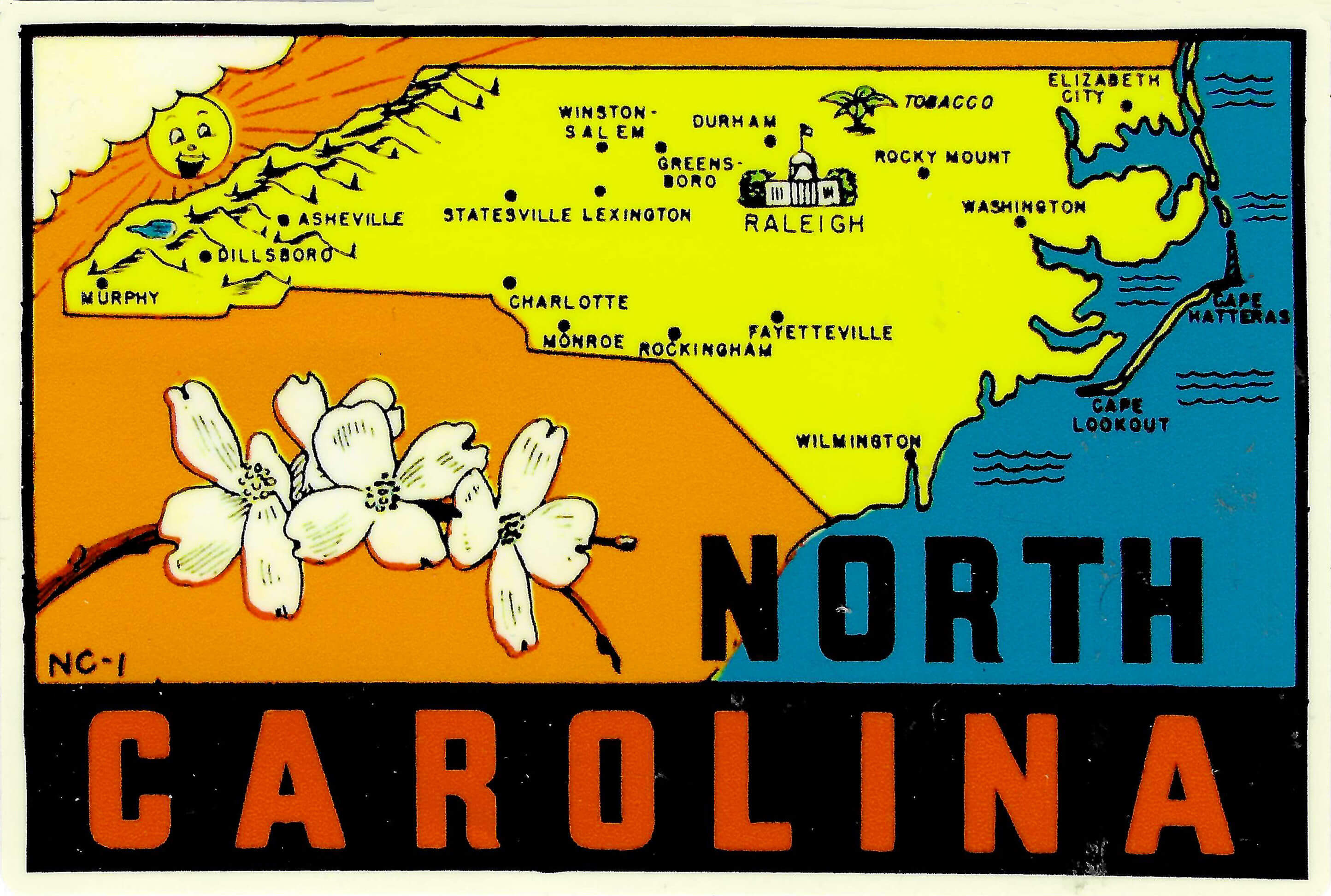 North Carolina (1) Vintage Vacation Sticker : Bob Hoyts Classic ...
