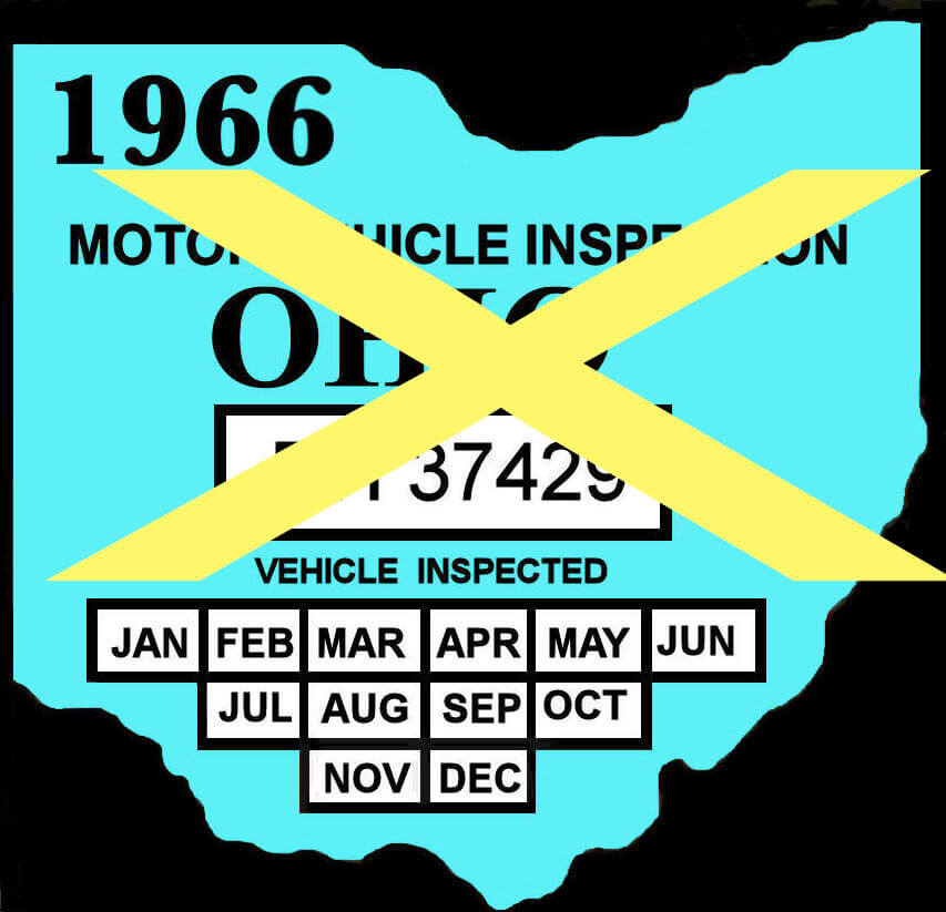 1966 Ohio state inspection sticker : Bob Hoyts Classic Inspection ...