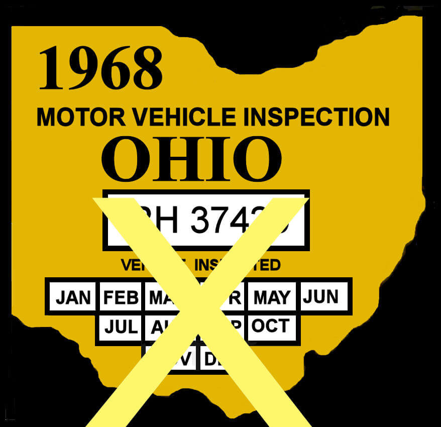 1968 Ohio INSPECTION Sticker : Bob Hoyts Classic Inspection Stickers ...