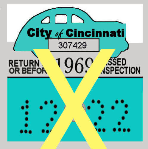 1969 Ohio Cincinnati Inspection Sticker : Bob Hoyts Classic Inspection ...