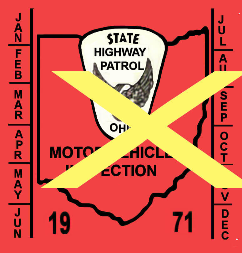1971 Ohio INSPECTION Sticker : Bob Hoyts Classic Inspection Stickers ...