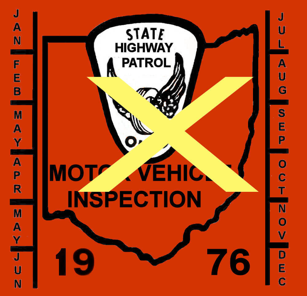 1976 Ohio INSPECTION Sticker : Bob Hoyts Classic Inspection Stickers ...