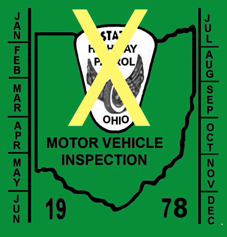 1978 Ohio INSPECTION Sticker : Bob Hoyts Classic Inspection Stickers ...