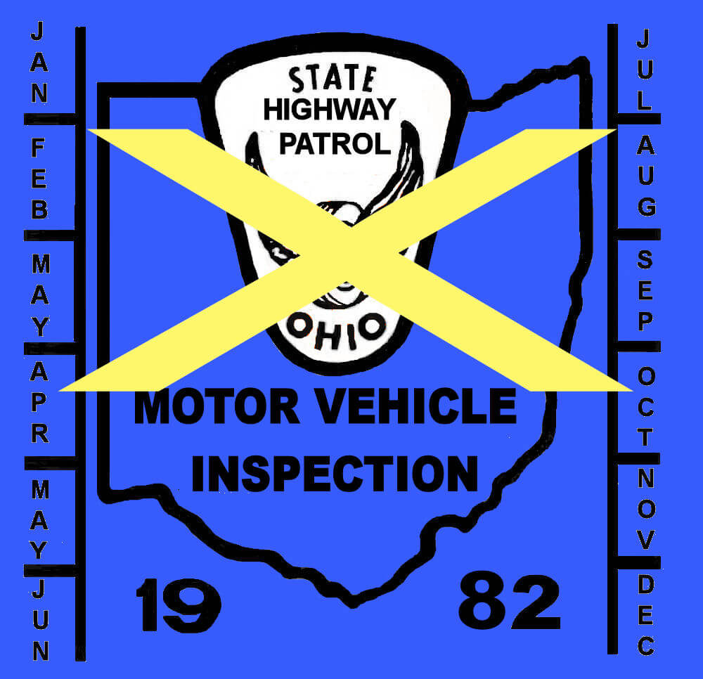 1982 Ohio INSPECTION Sticker : Bob Hoyts Classic Inspection Stickers ...