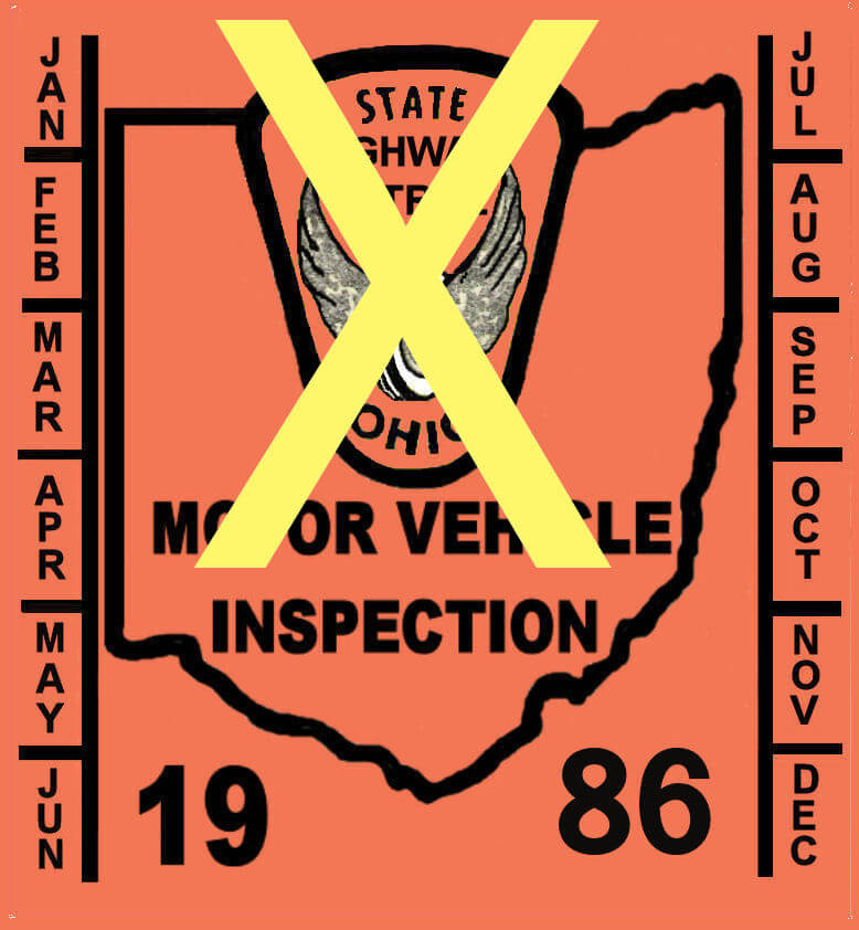 1986 Ohio inspection sticker : Bob Hoyts Classic Inspection Stickers ...