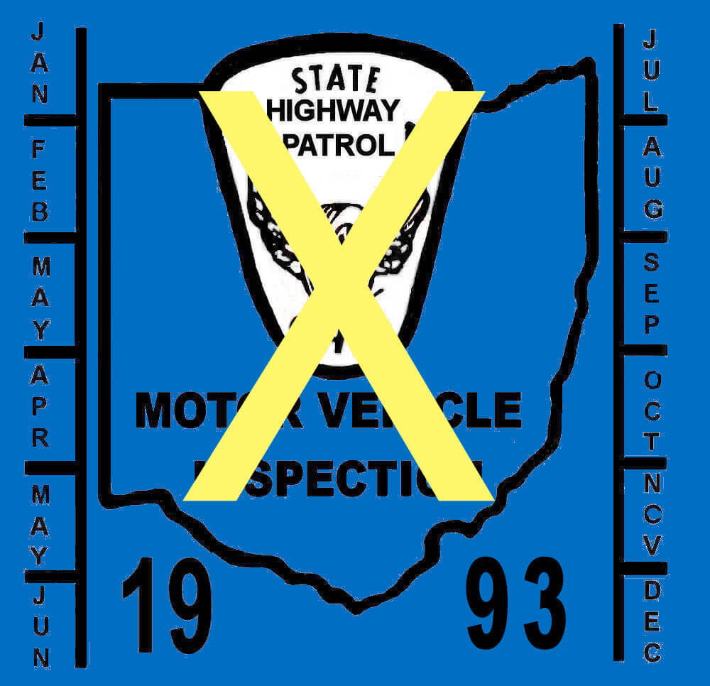 1993 Ohio inspection sticker : Bob Hoyts Classic Inspection Stickers ...