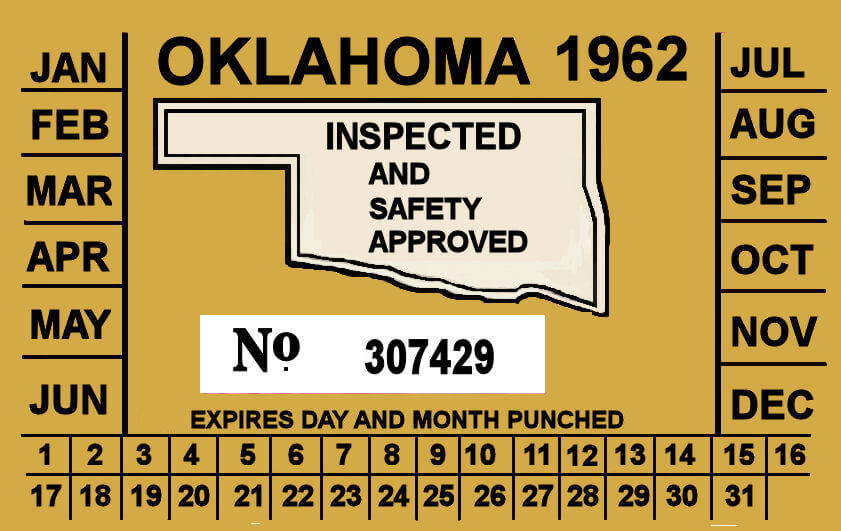 Oklahoma : Bob Hoyts Classic Inspection Stickers | Add a Final Touch to ...