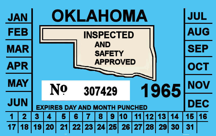 Oklahoma : Bob Hoyts Classic Inspection Stickers | Add a Final Touch to ...