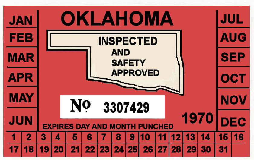 Oklahoma : Bob Hoyts Classic Inspection Stickers | Add a Final Touch to ...