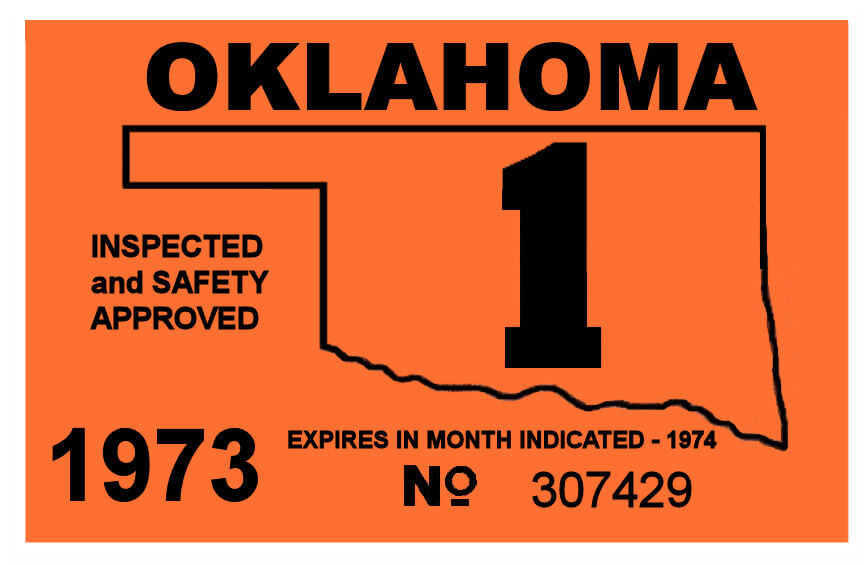 Oklahoma : Bob Hoyts Classic Inspection Stickers | Add a Final Touch to ...