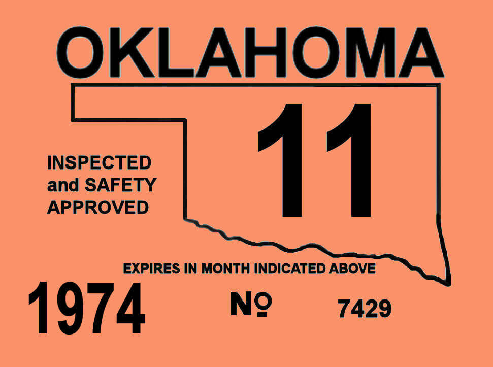 Oklahoma : Bob Hoyts Classic Inspection Stickers | Add a Final Touch to ...