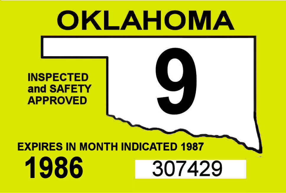 Oklahoma : Bob Hoyts Classic Inspection Stickers | Add a Final Touch to ...