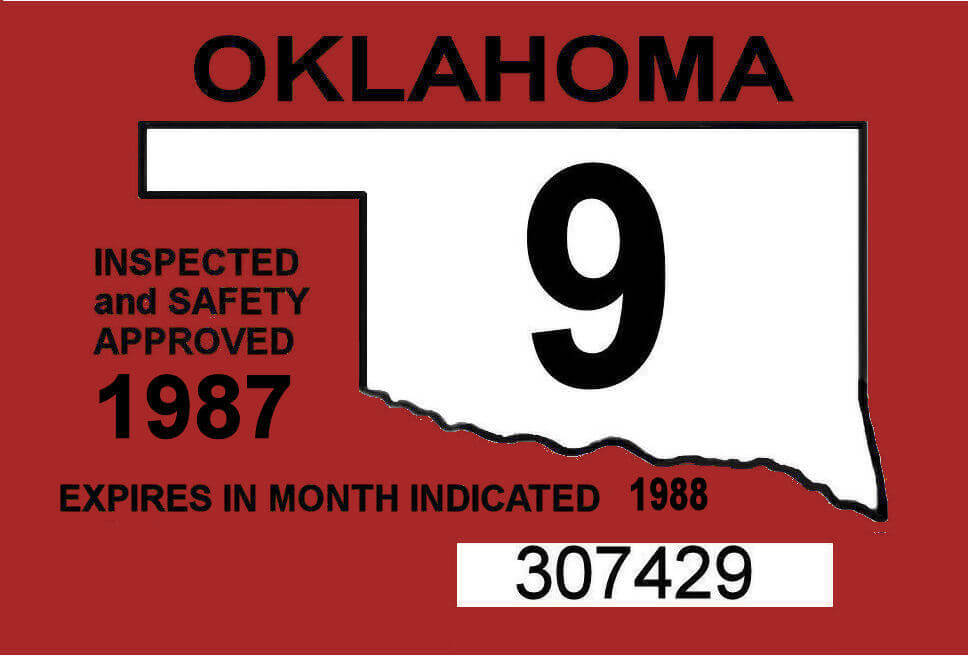 Oklahoma : Bob Hoyts Classic Inspection Stickers | Add a Final Touch to ...