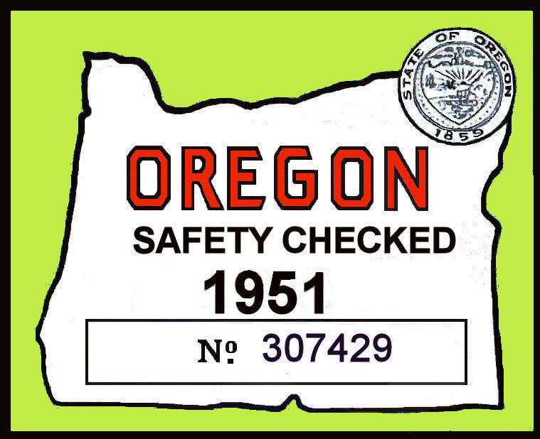 1951 OR safety Check : Bob Hoyts Classic Inspection Stickers | Add a ...