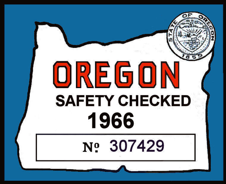 1966 Oregon Safety inpection sticker : Bob Hoyts Classic Inspection ...