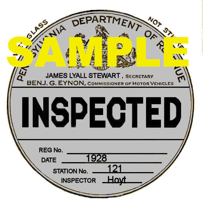 Pennsylvania : Bob Hoyts Classic Inspection Stickers | Add a Final ...
