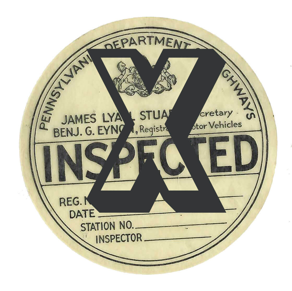 1929 Pennsylvania INSPECTION Sticker : Bob Hoyts Classic Inspection ...