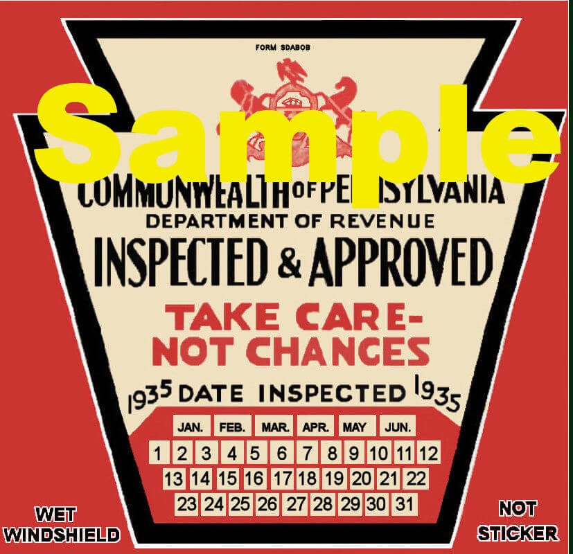 Pennsylvania : Bob Hoyts Classic Inspection Stickers | Add a Final ...