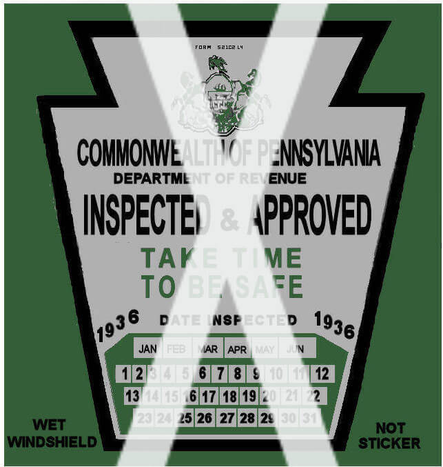 1936 Pennsylvania INSPECTION Sticker : Bob Hoyts Classic Inspection ...