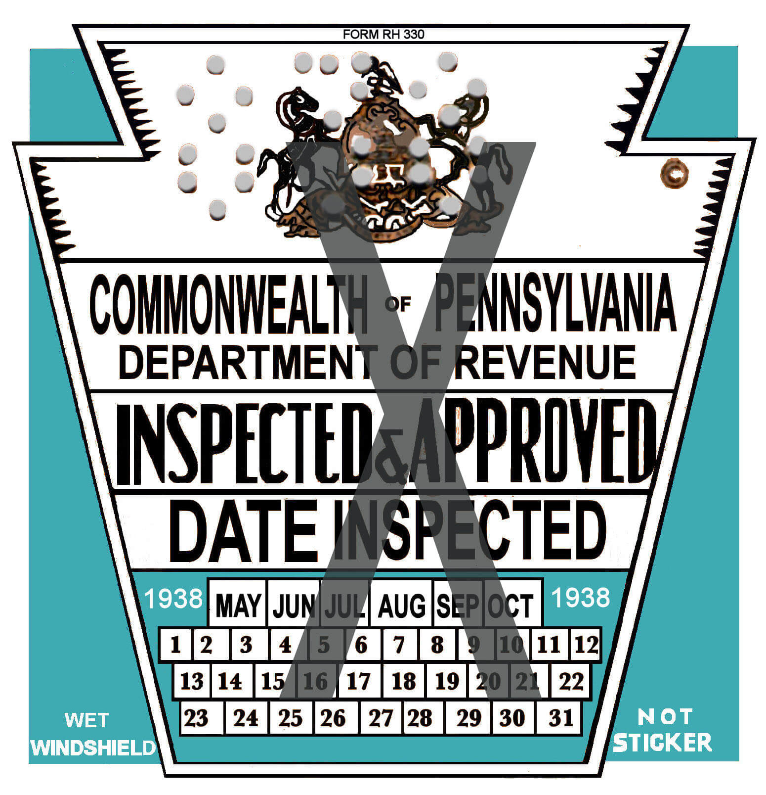 1938 Pennsylvania Inspection Sticker : Bob Hoyts Classic Inspection ...