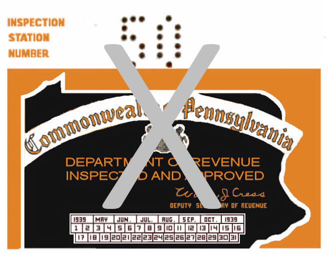 1939 Pennsylvania INSPECTION Sticker : Bob Hoyts Classic Inspection ...