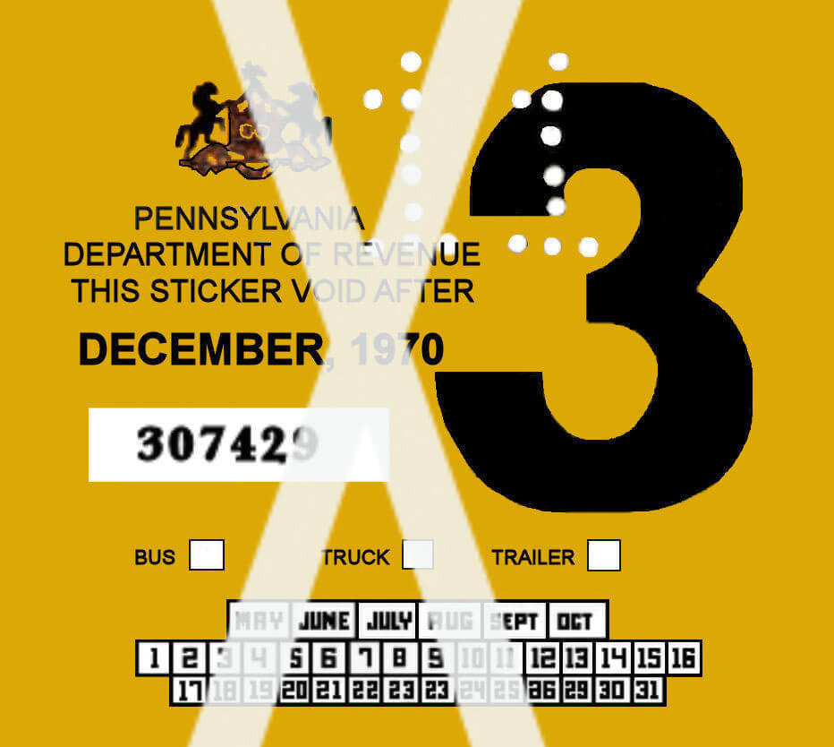 1970 Pennsylvania ORIGINAL TRUCK Inspection Sticker : Bob Hoyts Classic ...