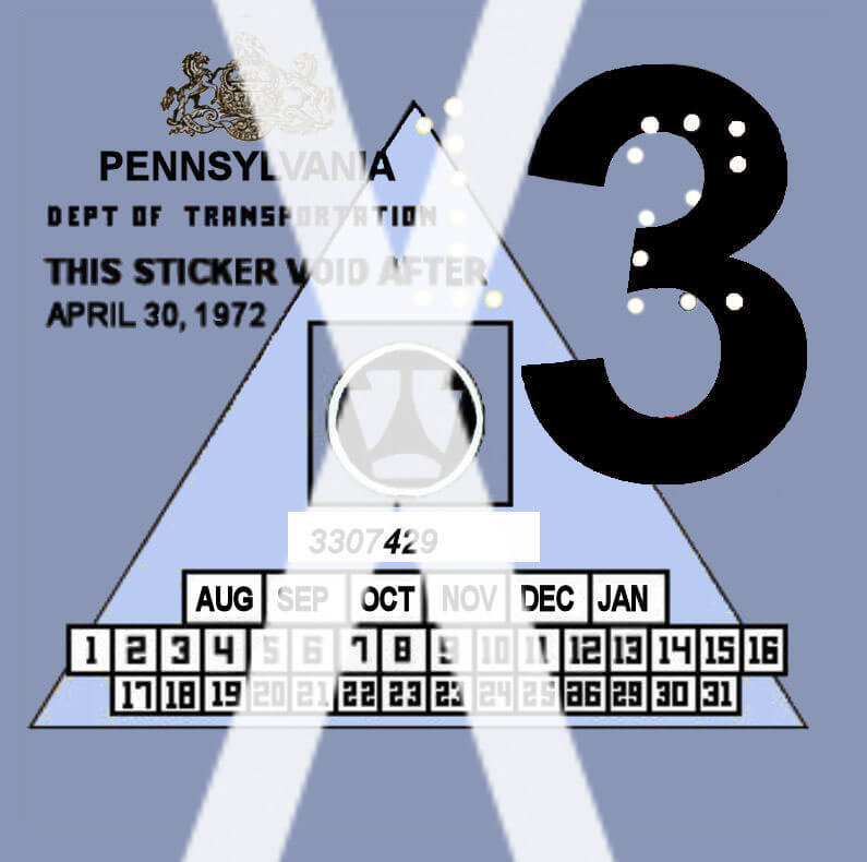 1972-3 Pennsylvania Inspection Sticker : Bob Hoyts Classic Inspection ...