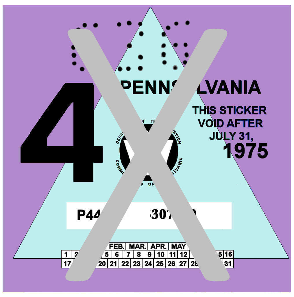 1975-4 Pennsylvania INSPECTION Sticker : Bob Hoyts Classic Inspection ...