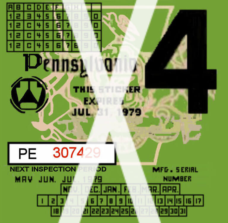 1979-4 Pennsylvania INSPECTION Sticker : Bob Hoyts Classic Inspection ...